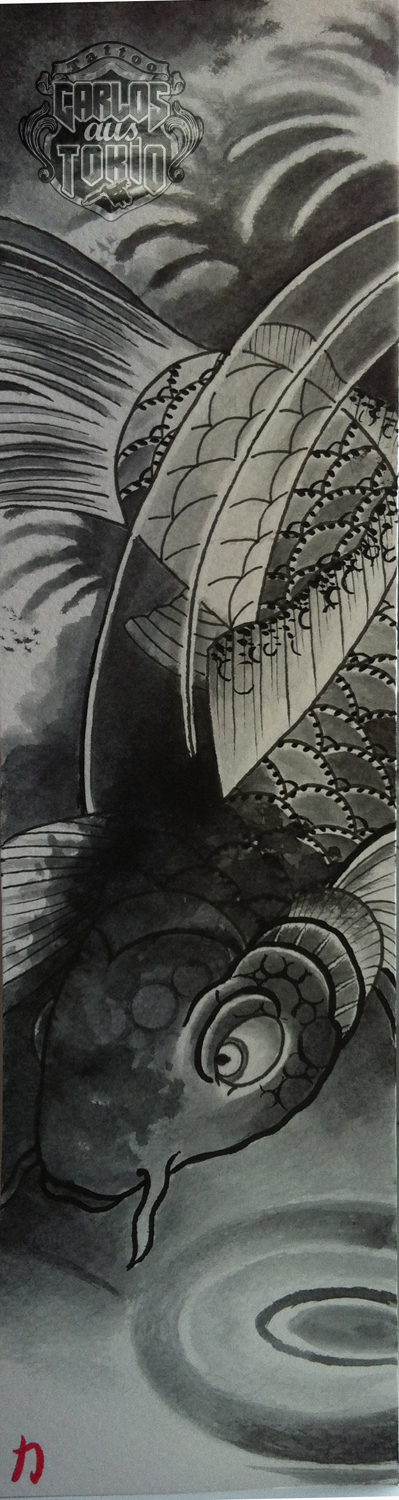 短歌 鯉 Koi (Haiku/ Tanka paper) – hännyahead tattoo